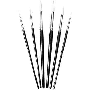 Haarpinsel-Set aus Acrylhaar, 6 Stück, Rund-Pinsel, verschiedene Größen ...