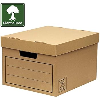 A4 Cardboard Archive Filing Storage Boxes - 15" x 12" x 9"/390mm (L) x ...
