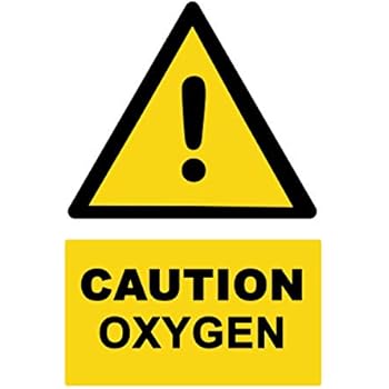 2 x CAUTION OXYGEN - Warning Sign Label Removable Self Adhesive ...