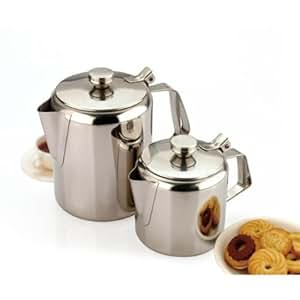 Luxury Stainless Steel Tea Pot with Built in Strainer, 20 oz: Amazon.co ...