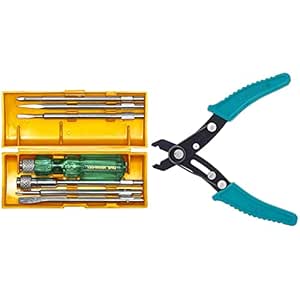 Taparia 840 Screw Driver Set with Neon Bulb (Silver and Green) & WS 05 ...