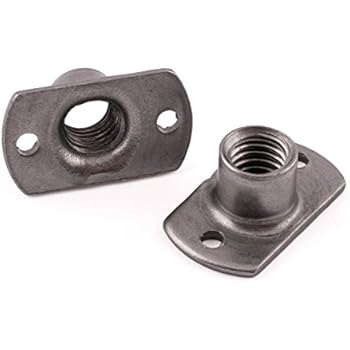 M6 Slab Base Weld T-Nuts, Mild Steel Tee Nut Fixings, 2 Holes, Pack of ...