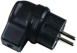 UNITEC 40502L Schuko-Stecker, Vollgummi, gewinkelt, schwarz: Amazon.de: Baumarkt