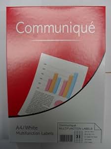 Communique Multifunction Printer labels (100 sheets) 21 per page 63 ...