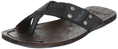 REPLAY Viroy Flip-Flops Mens Black Schwarz (Black 003) Size: 8 (42 EU ...
