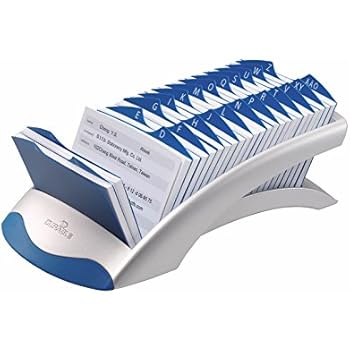 Durable Telindex Flip Rotary Telephone/Address Card File - Silver/Blue ...