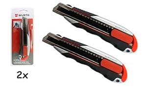 Würth 2x 3K Cutter-Messer mit Schieber und Kingenfixierung 18mm: Amazon ...