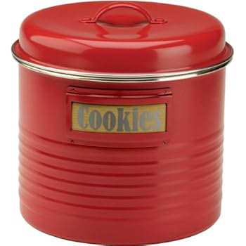 Round Biscuit Tin Red Enamel: Amazon.co.uk: Kitchen & Home