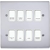 Stainless Steel Customised Kitchen Grid Switch Panel with White ...