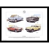 MG Classic Car Greats - MGA, MGB, MGC, MG Midget - Art Print : Amazon ...