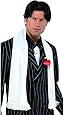 GANGSTER FANCY DRESS ACCESSORY SET WHITE TIE + WHITE BRACES + 3X SPIV ...