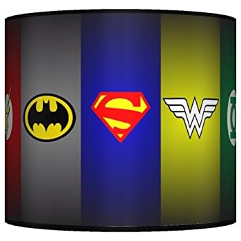 NEW SUPER HERO BATMAN SUPERMAN SYMBOL CEILING LAMPSHADE - 10" DRUM ...