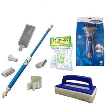 Happy Hot Tubs Hot Tub Cleaning Tool Kit Spa Vac Scum Bug Tub Scrubber ...