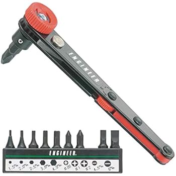 Compact 90 Degree Right Angled Ratchet Screwdriver + Assorted bits ...