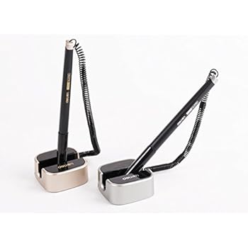 Reception Pen Desk Set On Chain With Stand- Black Counter Pen + Free ...
