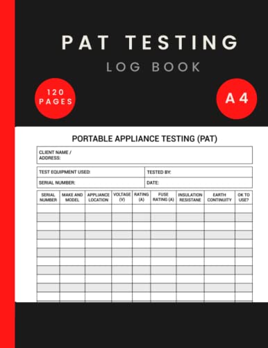 Pat Testing Log Book A4: Portable Appliance Testing of Electrical ...