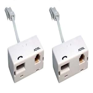 2 x ADSL Microfilter with Tail (Twin Pack) - Premium Quality / BT ...