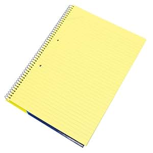 [Pack of 5] Spiral Memory Aid A4 Yellow 160 Page Paper Notepad Legal ...