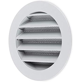 Galvanised Metal Circular Weather Louvre Air Vent Grille with Insect ...