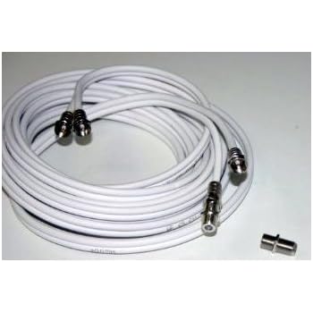 15m White Twin Satellite Sky Freesat Coax Cable: Amazon.co.uk: Electronics