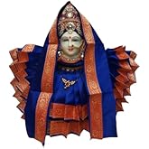 Navaratri Goddess Kalash Silk Saree(Blue) MataRani Poshak, Maa Laxmi ...