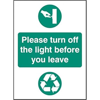 Please switch off light when leaving safety signs - Self adhesive ...
