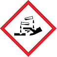 Corrosive coshh symbol Safety sign - Self adhesive sticker 100mm x ...