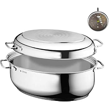 WMF Bräter Induktion 41x28,5x18 cm mit Bratenthermometer, Schmortopf 8 ...