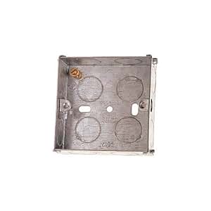 Single/One Gang Metal Back Box 16mm deep Steel Box for Electric Light ...