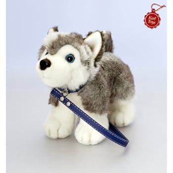 30cm Husky Dog Soft Toy with Blue Collar and Lead: Amazon.co.uk: Toys ...