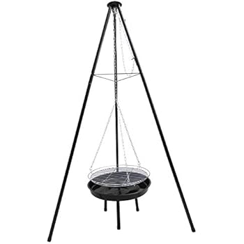 Tripod Hanging Barbeque Fire Bowl Fire Pit Outdoor Grill BBQ Charcoal ...