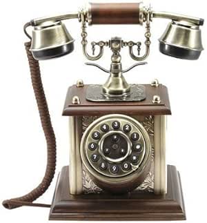 Antique telephone 1900 handmade wood + brass: Amazon.co.uk: Kitchen & Home