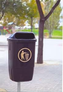 50 Litre Post Wall mounted outdoor litter bin, External Bin, School Bin ...