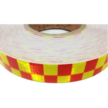 25 mm High Intensity Reflective Chequer Checkered Tape Vinyl Roll 1M 2M ...