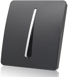 MODERN GLOSS BLACK & CHROME LIGHT SWITCH 1 GANG 1 WAY : Amazon.co.uk ...
