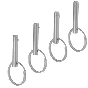 4 Stück Steckbolzen mit Kugelsicherung 5 mm Edelstahl A2 Klappbolzen ...