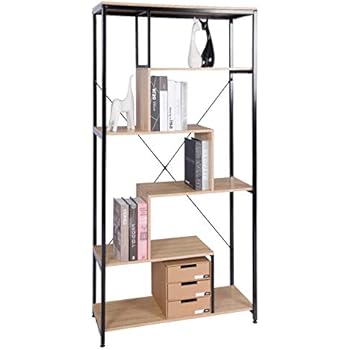 WOLTU Scaffale Libreria per Salotto Ufficio Mobile da Terra Mensola in ...