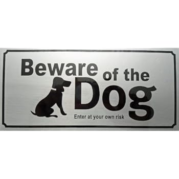 2 x - Warning Beware of Dog - Sign Sticker Label Removable Self ...