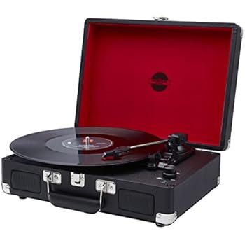 Briefcase Record Player Vinyl Turntable, Retro Style Portable Deck with ...