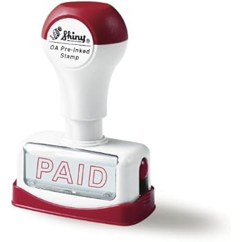 PAID WITH DATE Self Inking Rubber Stamp Office Stationary Custom Shiny Stamp: Amazon.co.uk ...