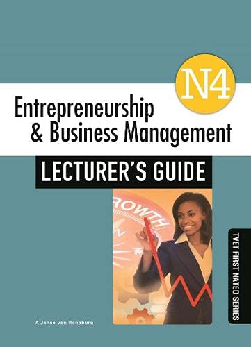 Entrepreneurship & Business Management N4 Lecturer's Guide Pack (TVET ...