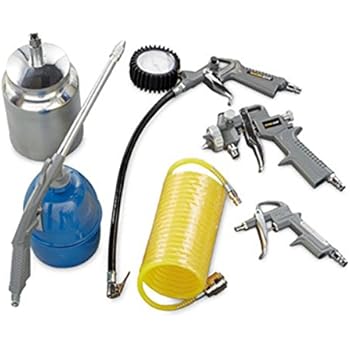 Workzone Compressor Air Accessories Kit Gun Hose Gravity Spray Tyre ...