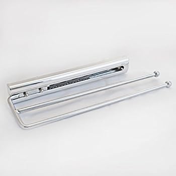 Pull Out Kitchen Towel Holder Rail SILVER 2-ARM 330 mm: Amazon.co.uk ...