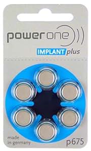 Powerone P675 Cochlear Implant Plus Hearing Aid Battery - P675 (18 ...