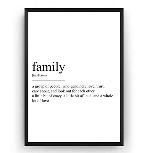 Family Definition Print - Poster Wall Art Quote Typography Home - Frame ...