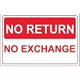 VVWV No Return No Exchange Sign Sticker