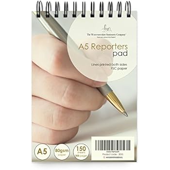 A5 Reporters Note pad, 150 Sheets (300 Pages), Lined, Pack of 6: Amazon ...