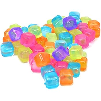 BRAND NEW 20 PC PLASTIC COLOURS REUSABLE ICE CUBES PACK - WASHABLE ...