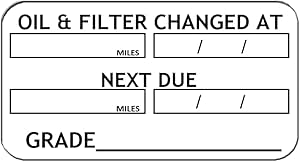 52 x Oil & Filter Change Labels Reminder Stickers : Amazon.co.uk ...