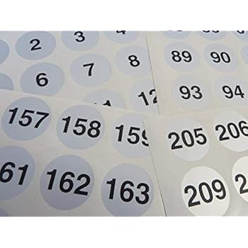 Silver 40mm Round Consecutive, Sequential Number Sequence Labels, Numbering Stickers, from 1-24 ...